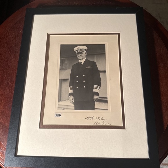 Art | Admiral Henry A Wiley Signed Framed Photograph Us Navy Commander ...